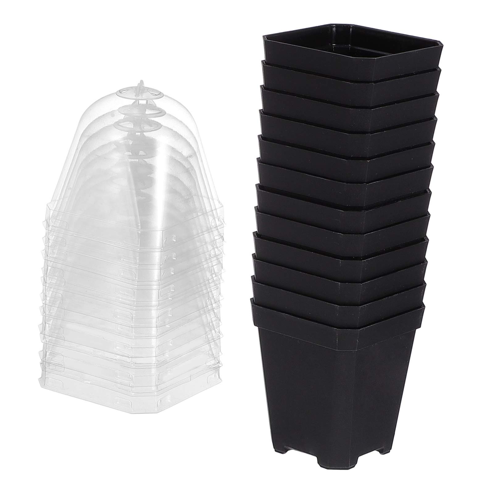 GANAZONO Plant Propagation Plant Propagation 12 Sets of Plastic Nursery Pots with Humidity Dome Flower Plant Container Starting Pot Cup for Flower Clear Pot Outdoor