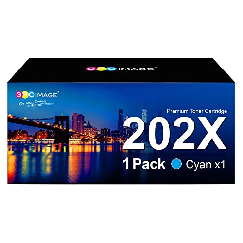 GPC Image Compatible Toner Cartridge Replacement for HP 202X 202A CF500X CF500A Compatible with Laserjet Pro MFP M281fdw M254dw M281cdw M281 M281dw M280nw Toner Printer Tray (1 Cyan)