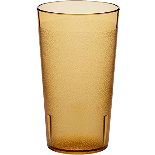 TrueCraftware- Set of 12 Pebbled Tumbler/Drinking Cups 12-Ounce Amber Color- Reusable Premium Water Iced Tea Glasses Stackable Drinking Glasses Dishwasher Safe Break-Resistant for Home Restaurants