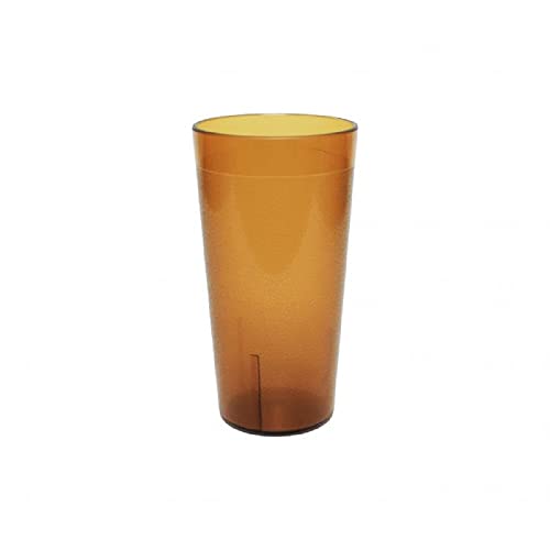 TrueCraftware- Set of 12 Pebbled Tumbler/Drinking Cups 12-Ounce Amber Color- Reusable Premium Water Iced Tea Glasses Stackable Drinking Glasses Dishwasher Safe Break-Resistant for Home Restaurants