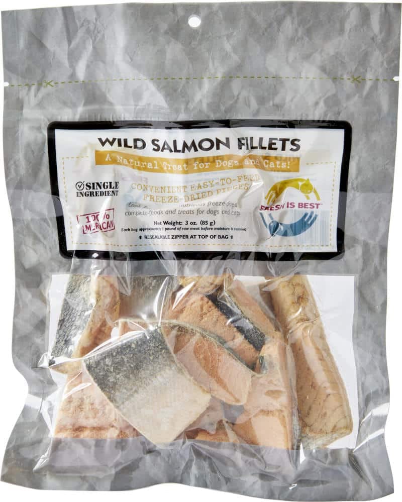 Fresh Is Best - Freeze Dried Healthy Raw Meat Treats for Dogs & Cats - Wild Salmon Fillets