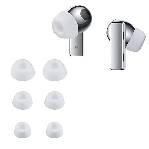 kwmobile 6X Replacement Ear Tips Compatible with Huawei FreeBuds Pro - Silicone Tips for Earphones - White