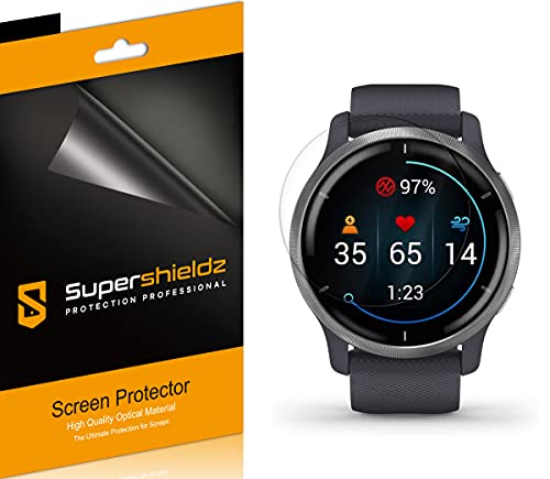 (3 Pack) Supershieldz Designed for Garmin Venu 2 / Venu 2 Plus Screen Protector, (Full Coverage) High Definition Clear Shield (TPU)