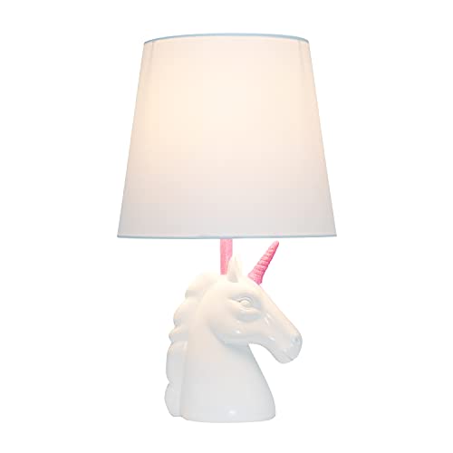 Simple Designs LT1078-PNK Sparkling Glitter Unicorn Table Lamp, Pink