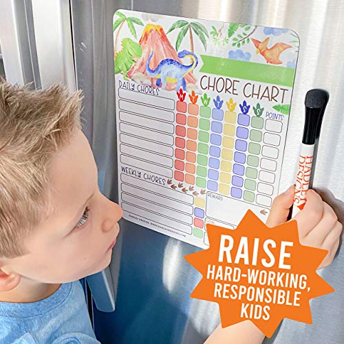 1 Dinosaur Kids Chore Chart Magnetic, 1 Dino Behavior Chart for Kids at Home, Magnet Reward Chart for Kids, Kids Reward Chart Behavior, My Responsibility Chart for Kids, Star Chart for Kids Behavior