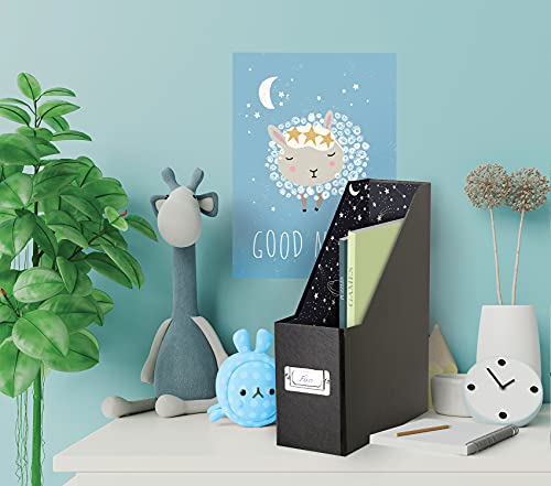 Snap-N-Store Storage Box - Pack of 2 Magazine File Boxes for Organizing, 12.25 x 3.88 x 9.75 Inch Storage Boxes w/Lids for Documents, Paper and Organizing, Back to School Supplies for Students, Black