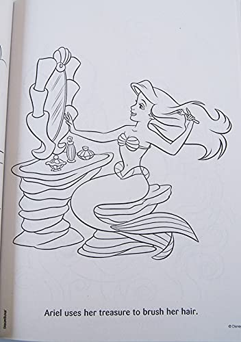 Colortivity The Little Mermaid Ariel Themed Coloring and Activity Book with Bonus Cutout Door Hanger on Back - 80 Pages