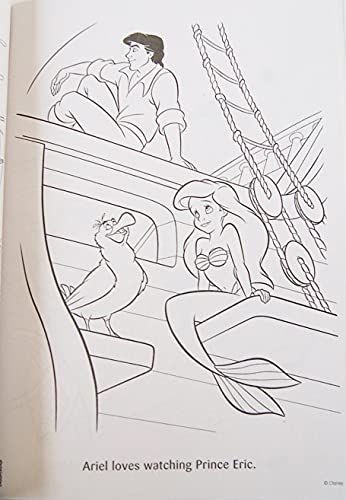 Colortivity The Little Mermaid Ariel Themed Coloring and Activity Book with Bonus Cutout Door Hanger on Back - 80 Pages