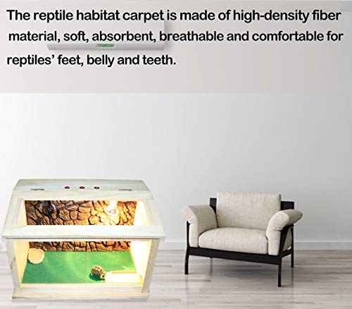 HERCOCCI Reptile Carpet, 39ββ x 20ββ Terrarium Bedding Substrate Liner Reptile Cage Mat Supplies for Bearded Dragon Lizard Tortoise Leopard Gecko Snake (Green)