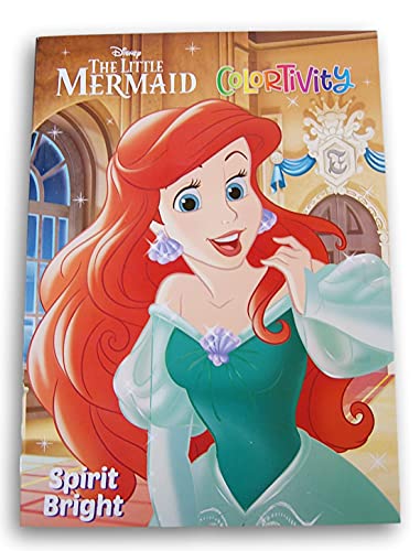 Colortivity The Little Mermaid Ariel Themed Coloring and Activity Book with Bonus Cutout Door Hanger on Back - 80 Pages