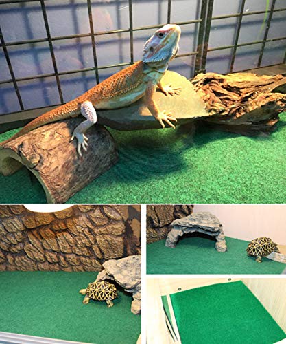 HERCOCCI Reptile Carpet, 39ββ x 20ββ Terrarium Bedding Substrate Liner Reptile Cage Mat Supplies for Bearded Dragon Lizard Tortoise Leopard Gecko Snake (Green)