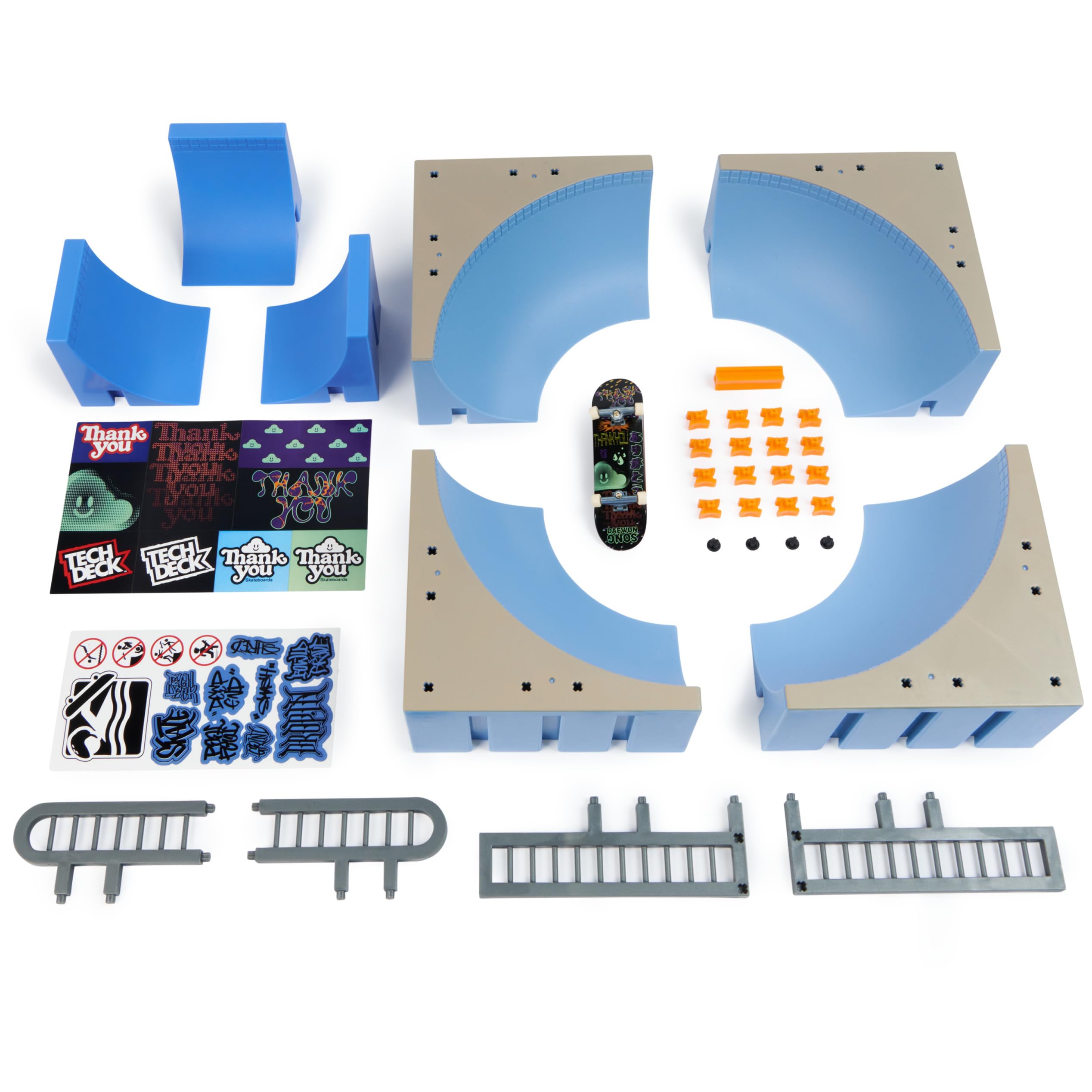 Tech Deck, Daewon Mega Bowl, X-Connect Park Creator, Customizable and Buildable Ramp Set with Exclusive Fingerboard, Kids Toy for Ages 6 and up
