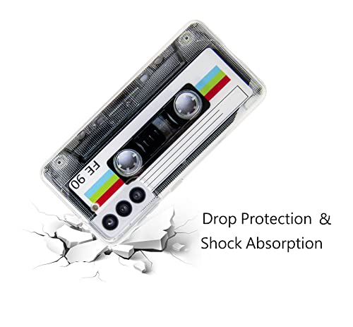FAteam Case for Galaxy S21 5G, Shockproof Scratchproof with TPU Soft Bumper Retro Cassette Tape Case Compatible with Samsung Galaxy S21 5G (6.2 Inch)