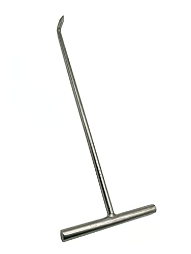 Yountiger 15" Heavy-Duty 304 Stainless Steel Meat Boning Hook T Hook Pull Hook Llift Hooks Stainless Steel Handle 1 Pack