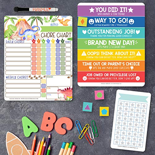1 Dinosaur Kids Chore Chart Magnetic, 1 Dino Behavior Chart for Kids at Home, Magnet Reward Chart for Kids, Kids Reward Chart Behavior, My Responsibility Chart for Kids, Star Chart for Kids Behavior