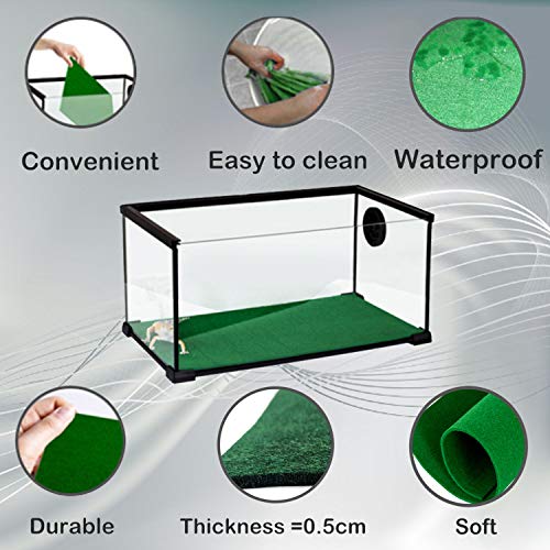 HERCOCCI Reptile Carpet, 39ββ x 20ββ Terrarium Bedding Substrate Liner Reptile Cage Mat Supplies for Bearded Dragon Lizard Tortoise Leopard Gecko Snake (Green)