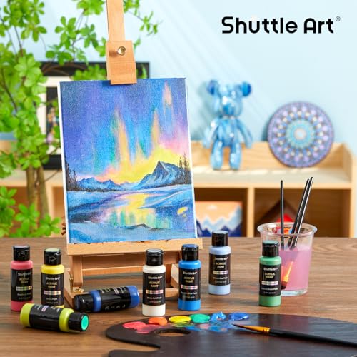 Shuttle Art Color Change Acrylic Paint, 20 Chameleon Colors Acrylic Paint, 60ml/2oz Bottles, Iridescent Paint for Artists, Beginners, Kids Painting & Crafting on Canvas, Rocks, Wood, Fabric, Ceramic