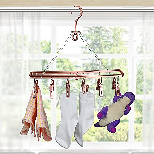 KANGCAI Sock Hanger Clothes Drying Rack Mitten Drying Rack herb Drying Rack tendederos de ropa para secar Foldable Drying Racks for Laundry Racks for Apartments(Pink)