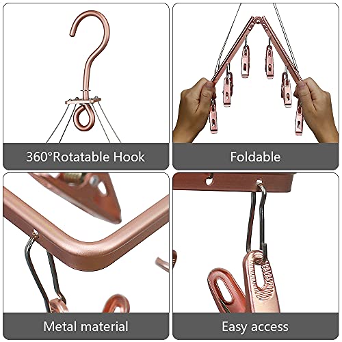 KANGCAI Sock Hanger Clothes Drying Rack Mitten Drying Rack herb Drying Rack tendederos de ropa para secar Foldable Drying Racks for Laundry Racks for Apartments(Pink)