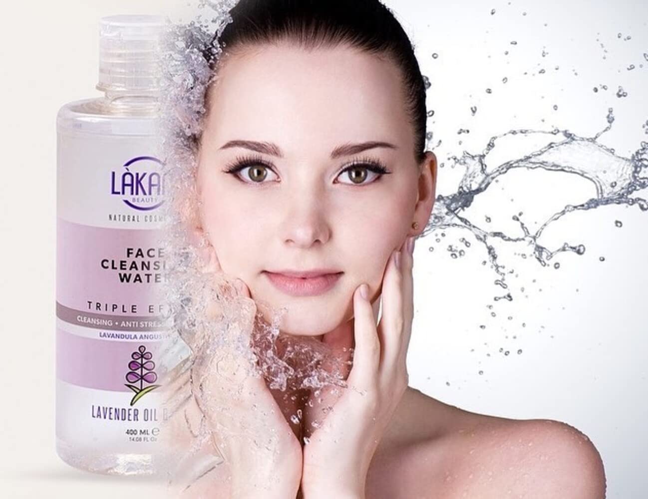 LÀKANI BEAUTY Lavender Micellar Water,Facial Cleanser and Makeup Remover.14.08 fl.Oz