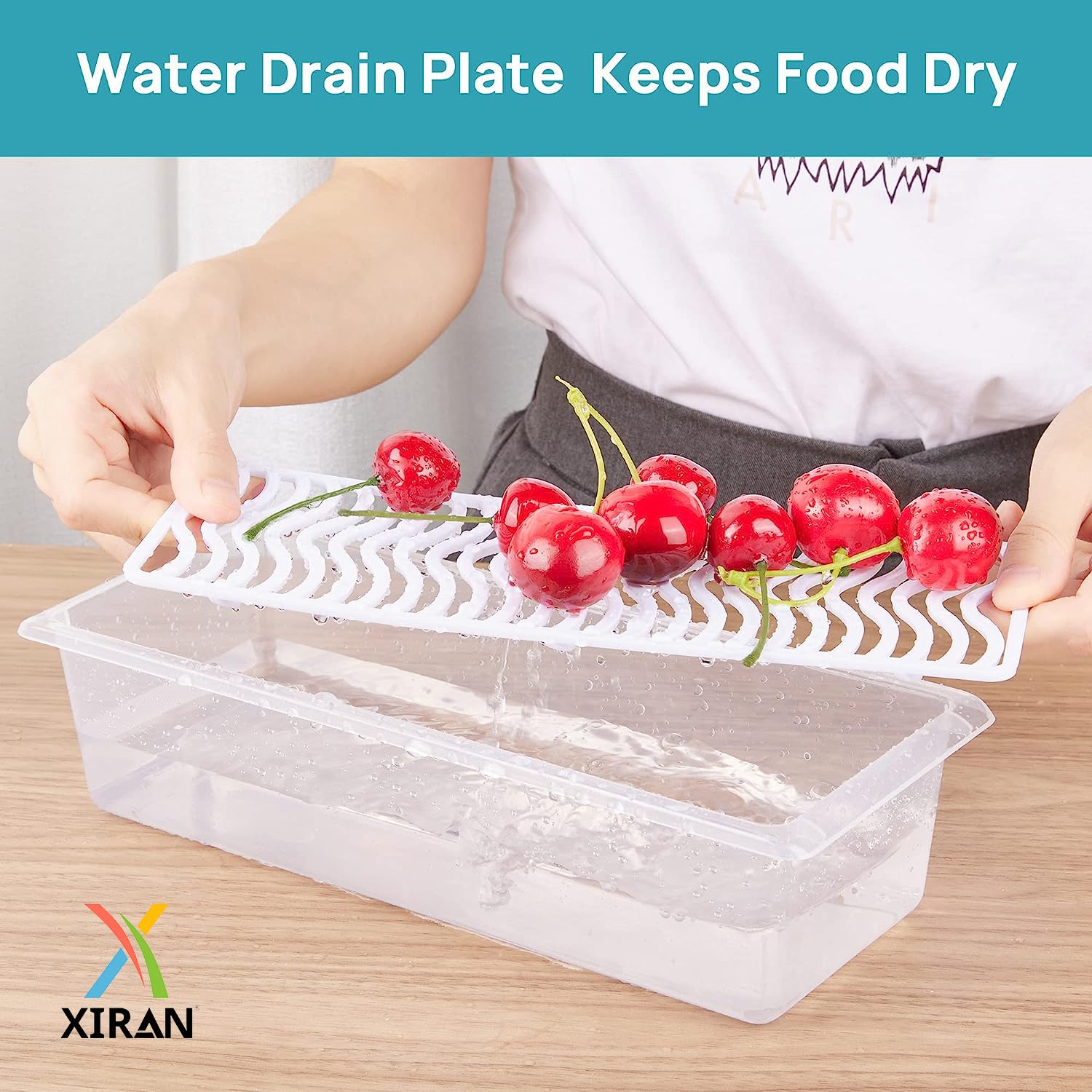 Xiran Refrigerator Boxes, Fridge Containers Boxes - Pack of 6 - Fridge Storage Set, Fridge Storage Basket for Fish, Meat, Vegetable, Fruits (1500ML Set of 6 Piece)