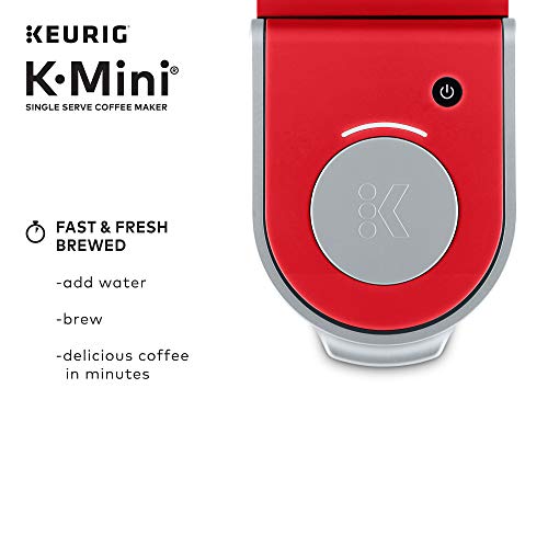 Keurig K-Mini Coffee Maker, Single Serve K-Cup Pod Coffee Brewer, 6 to 12 oz. Brew Sizes, Poppy Red (Renewed)
