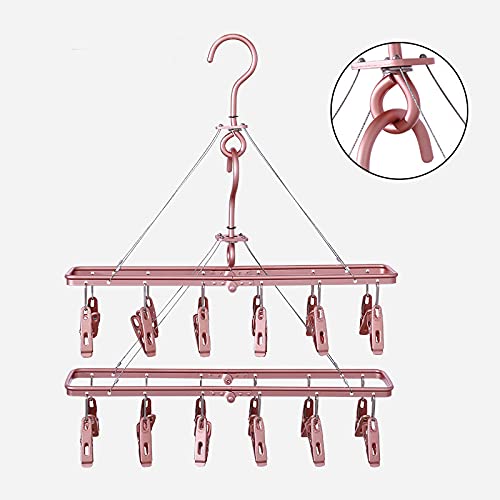 KANGCAI Sock Hanger Clothes Drying Rack Mitten Drying Rack herb Drying Rack tendederos de ropa para secar Foldable Drying Racks for Laundry Racks for Apartments(Pink)