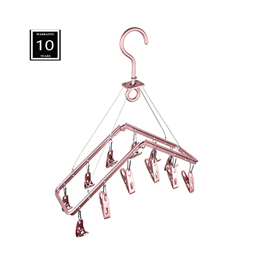 KANGCAI Sock Hanger Clothes Drying Rack Mitten Drying Rack herb Drying Rack tendederos de ropa para secar Foldable Drying Racks for Laundry Racks for Apartments(Pink)