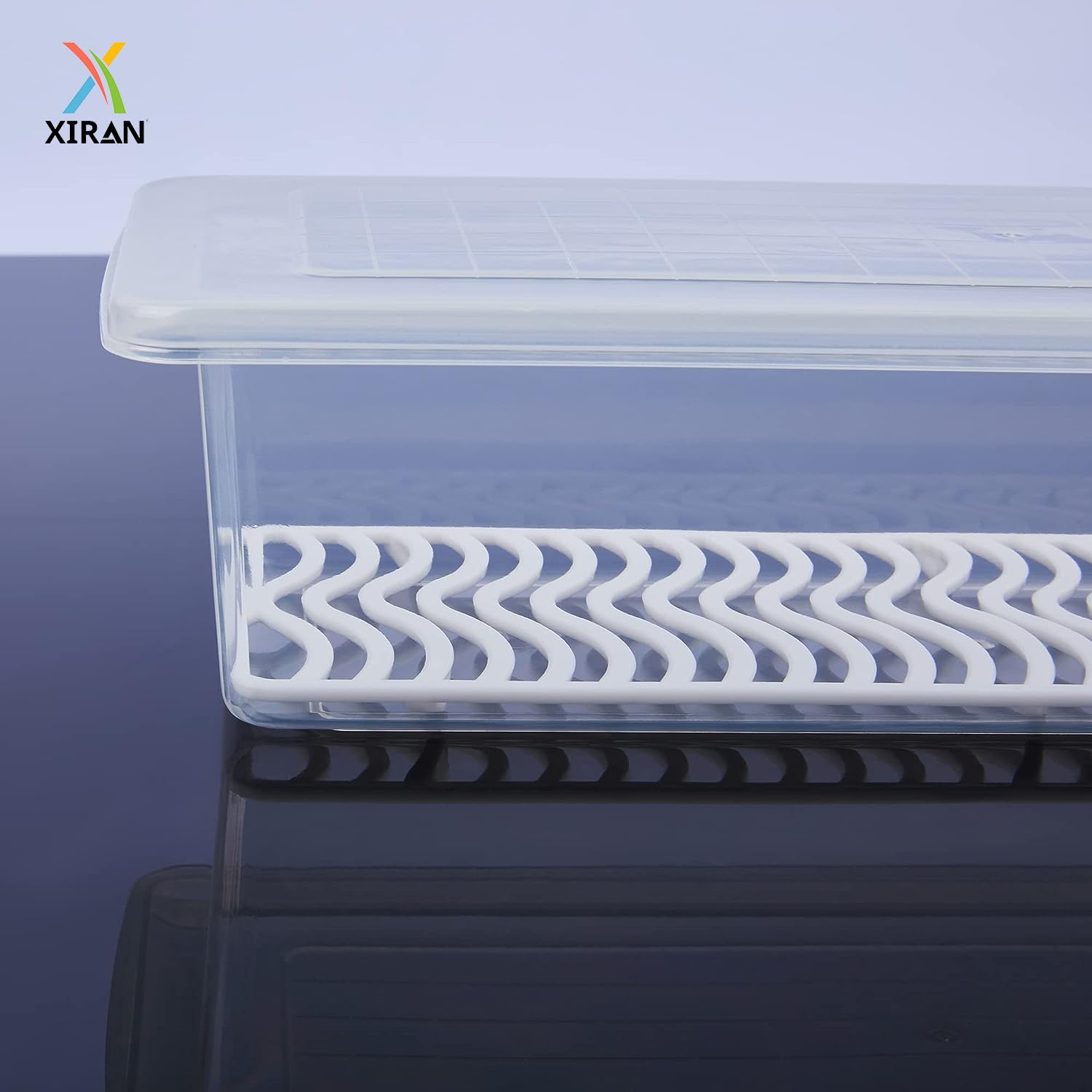Xiran Refrigerator Boxes, Fridge Containers Boxes - Pack of 6 - Fridge Storage Set, Fridge Storage Basket for Fish, Meat, Vegetable, Fruits (1500ML Set of 6 Piece)
