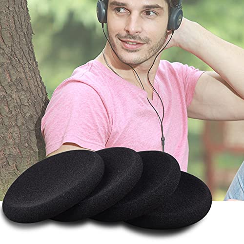 [10 Packs] Foam Ear Cushion Cover,2.3inch/60mm Foam Earpads Ear Pad Cushion Cover,Universal Replacement Durable Lightweight Black Windshield Headphones Noise Prevention Ear Cap Ear Pad Cover Black