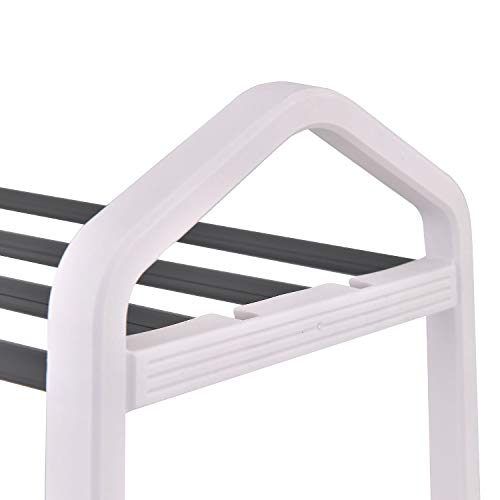 4 Tiers Shoe Rack,12 Pairs Shoe Storage Organizer Shelves for Closet/Entryway/Garage,Space Saving Shoe Shelf,Stackable Freestanding for Room Organization