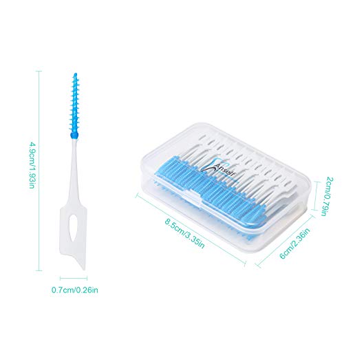 An-self 160PCS Interdental Brushes Ultra Tight Bristles Tooth Interdental Cleaners Silicone Toothpick Brush Disposable Teeth Soft Picks, 160 Count (Pack of 1), Purple