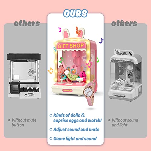 Skirfy Claw Vending Machine - Mini Arcade Game for Kids Ages 6-10, with Lights & Watch - Trendy Birthday Gift for Girls