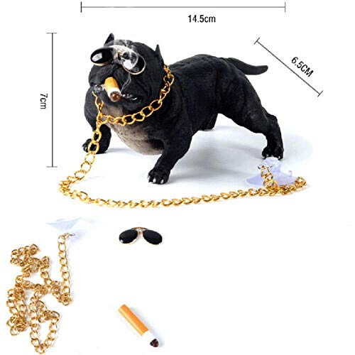 Jiuke, Bully Pitbull Dog Car Interior Decoration Dashboard Ornament Fashion Funny Cute Home Decoration Auto Accessories No Base-Black