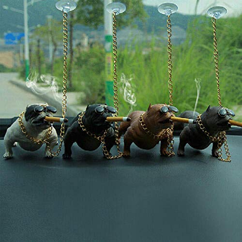 Jiuke, Bully Pitbull Dog Car Interior Decoration Dashboard Ornament Fashion Funny Cute Home Decoration Auto Accessories No Base-Black