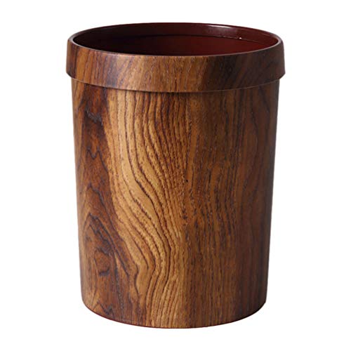 BESPORTBLE Wooden Wastebasket Trash Can Vintage Rustic Garbage Bin Container Farmhouse Decorative Bamboo Trash Can for Home Office