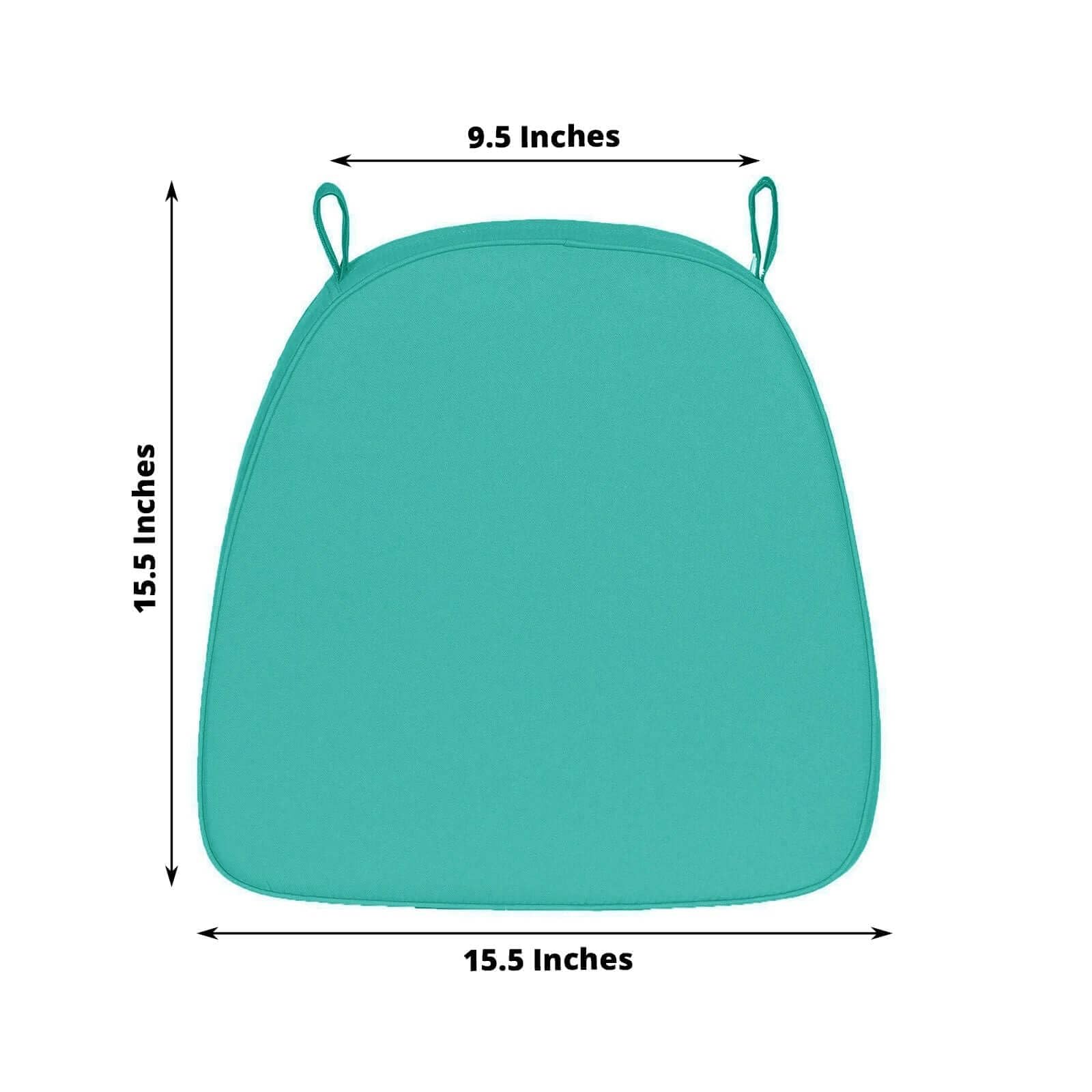 Efavormart 2" Thick Turquoise Chiavari Chair Pad, Memory Foam Seat Cushion with Ties and Removable Cover