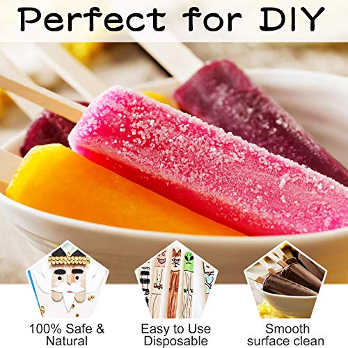 WISYOK 120 Pcs Wood Craft Sticks 5.9 Inch, Ice Cream Sticks, Karlash Jumbo Sticks, Popsicle Sticks, Ideal for Building Model, Kids Handicraft, and Creating Craft Projects