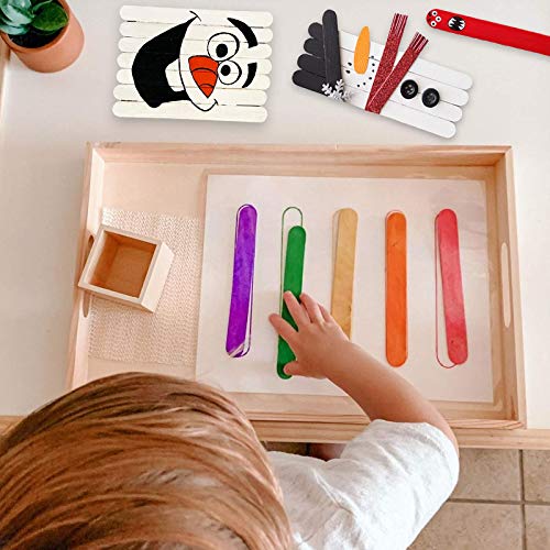 WISYOK 120 Pcs Wood Craft Sticks 5.9 Inch, Ice Cream Sticks, Karlash Jumbo Sticks, Popsicle Sticks, Ideal for Building Model, Kids Handicraft, and Creating Craft Projects