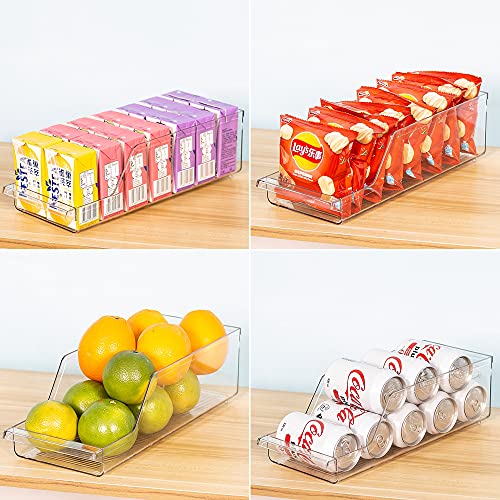 Lunhoo Beverage Can Organizer, Pantry and Refrigerator Storage Organizer Bins for Kitchen and Cabinet Pack of 2