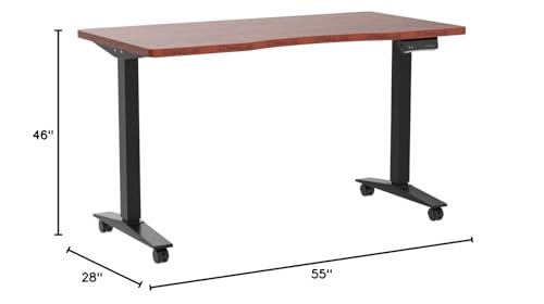 Monomi Height Adjustable Electric Standing Desk, 55 x 24 Inches Stand up Desk, Sit Stand Home Office Computer Desk(Black Frame+Cherry Top)