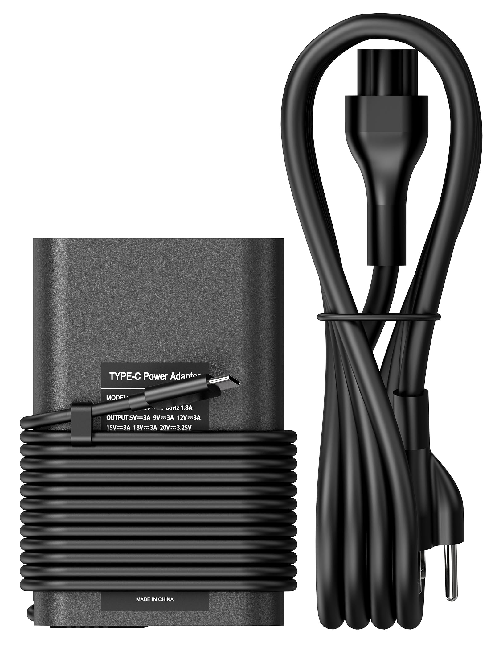 65w 45w USB C Laptop Charger for Dell Latitude 5420 5520 5285 5289 5290 7390 7370 7420 7285 7275 5179 7410 7400 XPS 13 9350 9360 9365 9370 9380 Chromebook 3100 Type-C AC Adapter Power Supply Cord