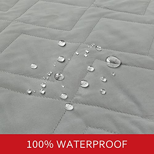 Waterproof Blanket Dog Bed Cover with Non-Skid Bottom, Couch Cover for Dogs, Mattress Protector Furniture Protector, Bed Couch Sofa(52" X 82") Grey