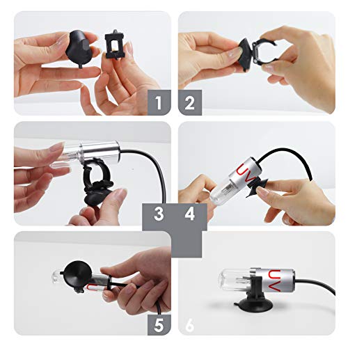 TAISHAN Aquarium Clean Light,3W Mini UV Sanitizer Submersible Light with Timer,Aquarium Water Clean Green Clear Waterproof Clean Lamp for Pond,Swimming Pool,Indoor