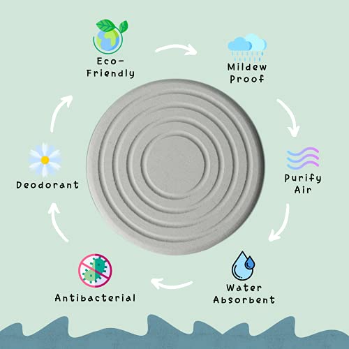 Skylarlife Absorbent Diatomite Coaster for Drinks and Plants Fast Water Absorption in Seconds, Odorless Diatomaceous Earth Non-Slip Insulation Protect Table Countertop from Damage Minimal Set of 4