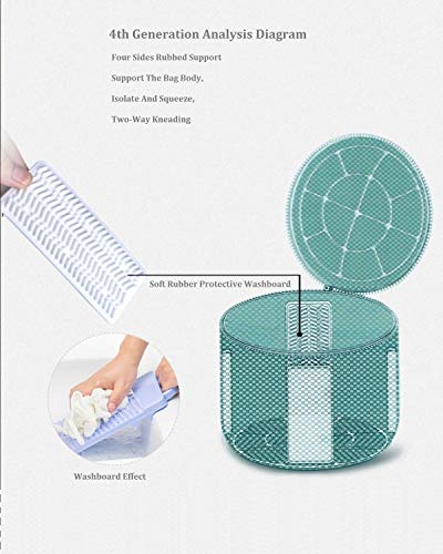 Bra Washing Bag Mesh Laundry Protector with Zipper for Lingerie-Built in Washboard Bra Washer,Socks,Panty,Undershirt Laundry Bag (4th generation)