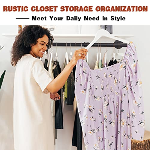 Varsoul Wall Mounted Clothes Rack - 48" Clothing Garment Rack, Space-Saving Heavy Duty Detachable Iron Clothes Hanger Pole, Multi-Purpose Hanging Rod for Closet Storage
