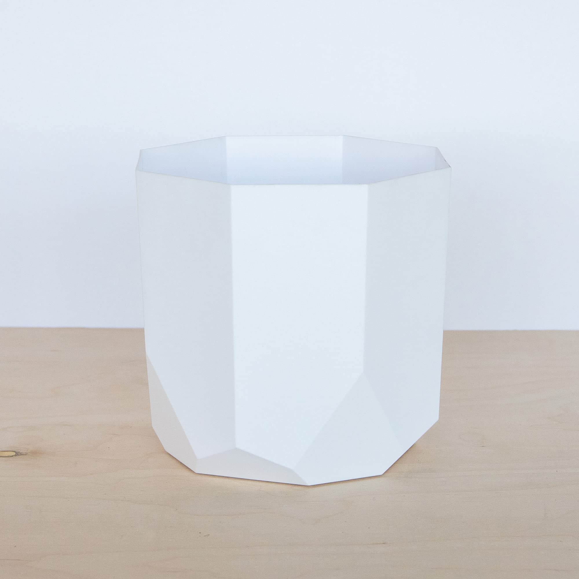 Bloem Tuxton Modern Hexagon Small Planter: 10" - Casper White - Matte Finish, Durable Resin, Modern Design, Optional Drainage Holes, for Indoor and Outdoor Use, Gardening, 2.7 Gallon Capacity