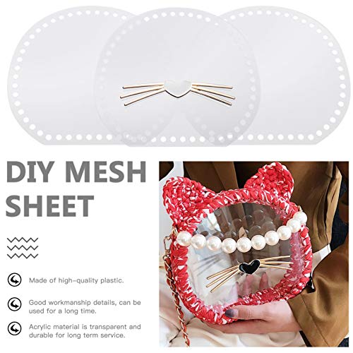 EXCEART Acrylic Bag Weaving Board with Cats Whisker Round Clear Front Back Panel Board Shaper for DIY Knitting Crochet Bag Handbag Purse Summer Bag Women Bags Handmade DIY Accessories