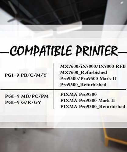 Smart Gadget Compatible PGI-9 Ink Cartridge Replacement for PGI9 PGI-9PBK PGI-9MBK PGI-9C PGI-9Y PGI-9M PGI-9PC PGI-9PM PGI-9R PGI-9G PGI-9GY for Use with PIXMA Pro 9500 Mark II Printers | 10-Pack